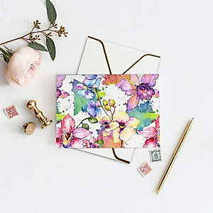 PAILON Watercolor Floral Thank You Cards With Envelopes, Blank Greeting Note Cards With Envelopes Blank Inside, Funny Birthday Cards For Women Men, Thank You Card For Wedding Business,Graduation