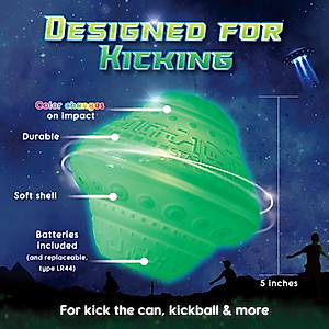 Cosmic Kick The Can: Glow in The Dark Outdoor Night Games for Kids | Ages 5+, 4-12 Players | Glow in The Dark Toys | Light Up Outdoor Toys for Kids 8-12 | Gifts for Boys 8-12+ | Sports & Outdoor Play