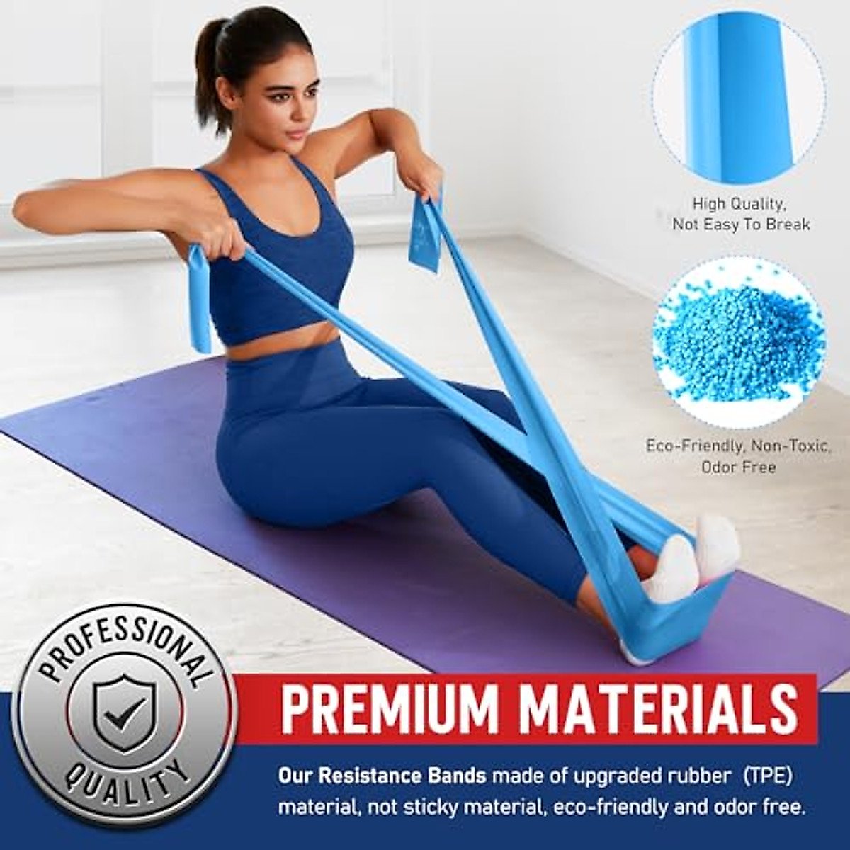 WALITO Resistance Bands for Working Out, Exercise Bands for Women and Men, Workout Bands for Physical Therapy, Stretch, Recovery, Pilates, Rehab, Strength Training and Home Gym