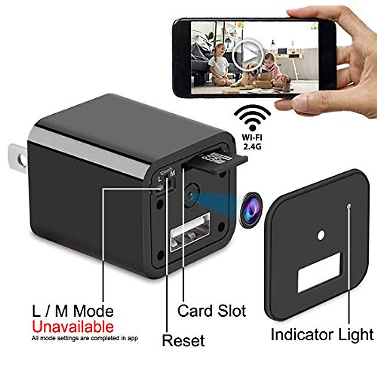 GABENCUI Spy Camera Charger | Hidden Camera | Mini Spy Camera 1080p WiFi | USB Charger Camera | Hidden Spy Camera | Hidden Nanny Cam | Hidden Spy Cam | Hidden Cam | Surveillance Camera Full HD 1080P