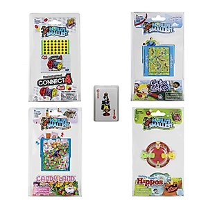 Worlds Smallest Miniature Classic Kids Games Bundle – Hungry Hungry Hippos – Chutes & Ladders – Candyland – Connect 4 with Bonus Miniature Playing Cards