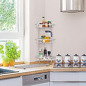 Shower Corner Shelf, Aluminum 3 Tier Wall Mount Bathroom Shower Caddy Rack 44Lbs Maximum Load Storage Baskets Organizer for Home Bathroom Toilet Dorm Kitchen, 22.04 x 9.05 x 11.81 inch