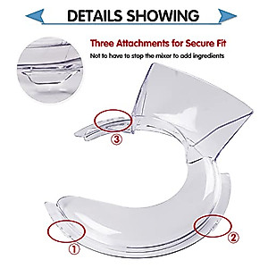 Pouring Shield for KitchenAid 4.5 and 5 Quart Tilt-Head Stand Mixers Stainless Steel Bowls ONLY, Secure Fit Splatter Guard, and Flex Edge Beater for KitchenAid 4.5-5Qt Tilt-Head Stand Mixers