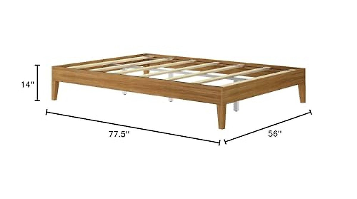 Plank+Beam Solid Wood Platform Bed Frame Queen - Easy Assembly & Support