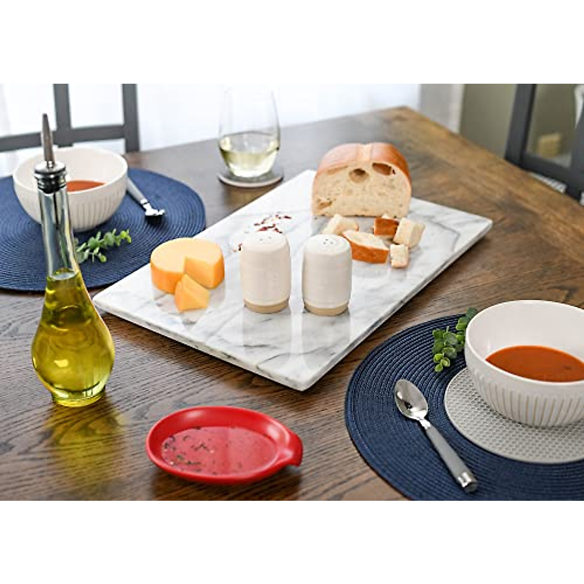 Nat & Jules Raw Bottom White 3 x 2 Ceramic Salt and Pepper Shaker 2 Piece Set