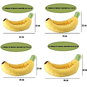 Dog Bed, Medium & Little Dogs Dog Cushion Dog Sofa Cat Cot Creative Banana Fluffy Dog Bed (Size : Large)