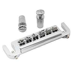 Musiclily Pro 52.5mm Adjustable Wraparound Bridge Tailpiece for Epiphone Les Paul Junior LP Style Electric Guitar, Chrome