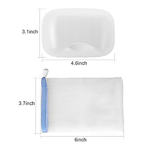 Anwenk Soap Dish Travel Box Soap Holder with Bubble Foam Soap Bag, Translucent Soap Tray Soap Saver Box Case for Home Travel Outdoor Hiking Bathroom Camping Gym,2Pack