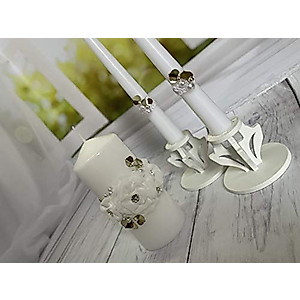 Magik Life Unity Candle Set for Wedding - Wedding décor - Decorative Candles Pillar - Candle Sets - 6 Inch Pillar and 2 10 Inch Tapers - Unity Candle