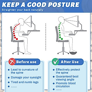 Foot Stool Under Desk Wood Larger Size Office Desk Footrest Rocking Foot Nursing Stool Rocker Balance Board for Supporting Relieving Leg Pressure, Home and Office Use, 15.8 x 11 x 4.3 Inches