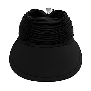 Koreshion Women's Sun Visor Hat Wide Brim Summer UPF 50+ UV Protection Visor Hat Adjustable Beach Golf Sport Visor Cap Black