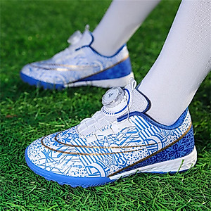 jioovziy Football Shoes for Boys Size 7.5 Unisex's Football Soccer Shoes Professional Soccer Shoes for Unisex-Adult Walking Athletic White