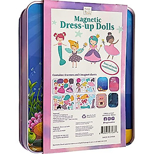 Hapinest Magnetic Dress Up Dolls for Girls, Magnet Dolls Dress Up, Pretend & Play Magnetic Travel Toys Tin Playset, Magnetic Doll Dress Up Kits for Girls Ages 4 5 6 7 Years and Up, Fairytale Fantasy