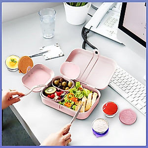 TagRecove 6 Pcs Condiment Containers with Lids, 1.6 Oz Small Containers, Salads Sauce Containers Stainless Steel Reusable, for Salads Dressing, for Bento Boxes Travel Picnics Potlucks