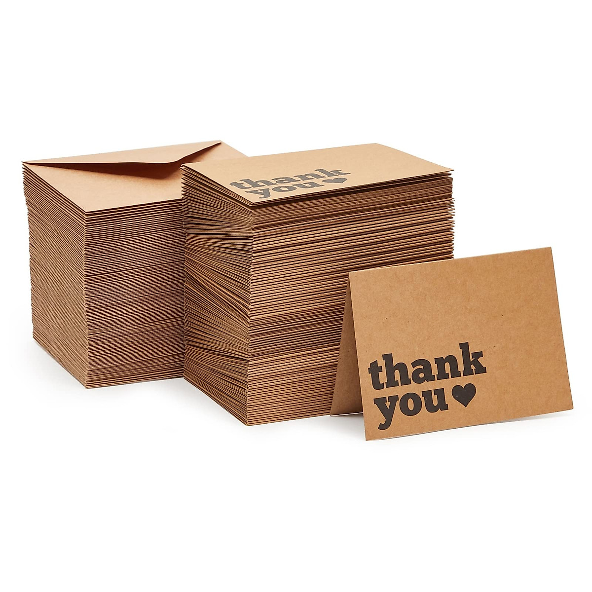 Rustic Thank You Cards Value Pack (120-Count) - Kraft Paper Thank You Cards, Blank on The Inside, Envelopes Included - 13 x 9.4 cm