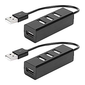 Salaty 4‑Port Hub, USB2.0 Hub 2Pcs Plug and Play for Notebooks(4USB Interface-Black, Pisa Leaning Tower Type)