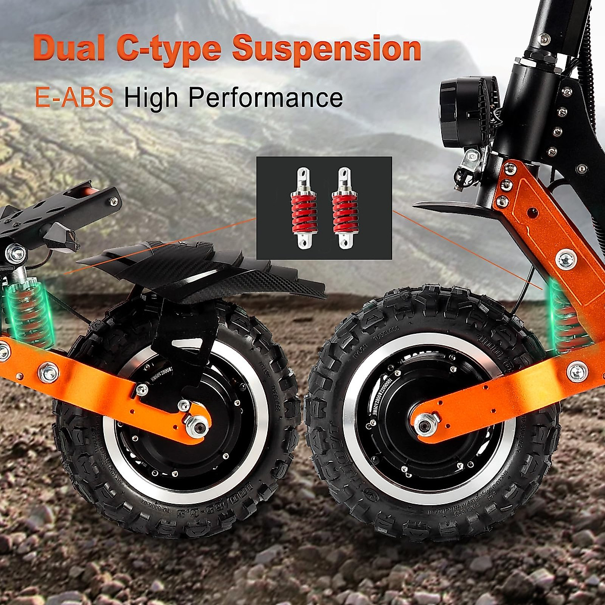 Electric Scooter Adults 56MPH 60Miles Range, ZonDoo ZO01 Plus 60V 6000W Dual Motors,11 inch Off Road Fat Tires, C-Shape Dual Suspensions,All Terrain E Scooter with Seat for Heavy Adults