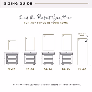 MCS 16x20 Inch Chevron, 22x26 Overall Size, Marble Mirror, 22 x 26 Inch,