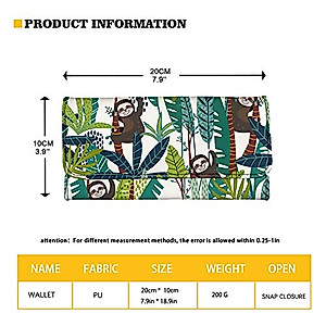 AFPANQZ Gothic Sugar Skull Women's Wallets Large Capacity RFID Protection Waterproof Leather Long Clutch Phone Holder Zip Inner Pocket Multi-Cards Slots Travel Wallet TriFold Purses Purple Silver