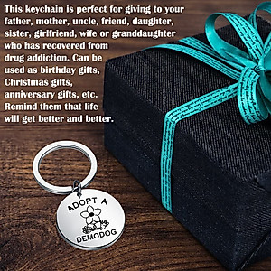 Adopt A Demodog TV Show Inspired Keychain Fans Gift Funny Dog Lover Gift Pet Adoption Gift (ADOPT A DEMODOG)