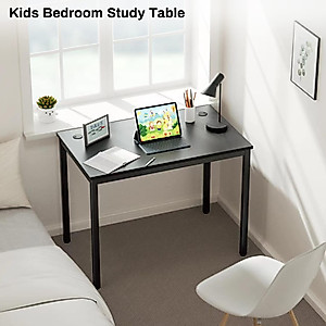 EE EUREKA ERGONOMIC 47 Inch Walnut & White Home Office PC Computer Desk, Simple Modern Work Study Writing Gaming Table for Small & Medium Spaces Desktop with Metal Legs, Sturdy & Easy Assembly