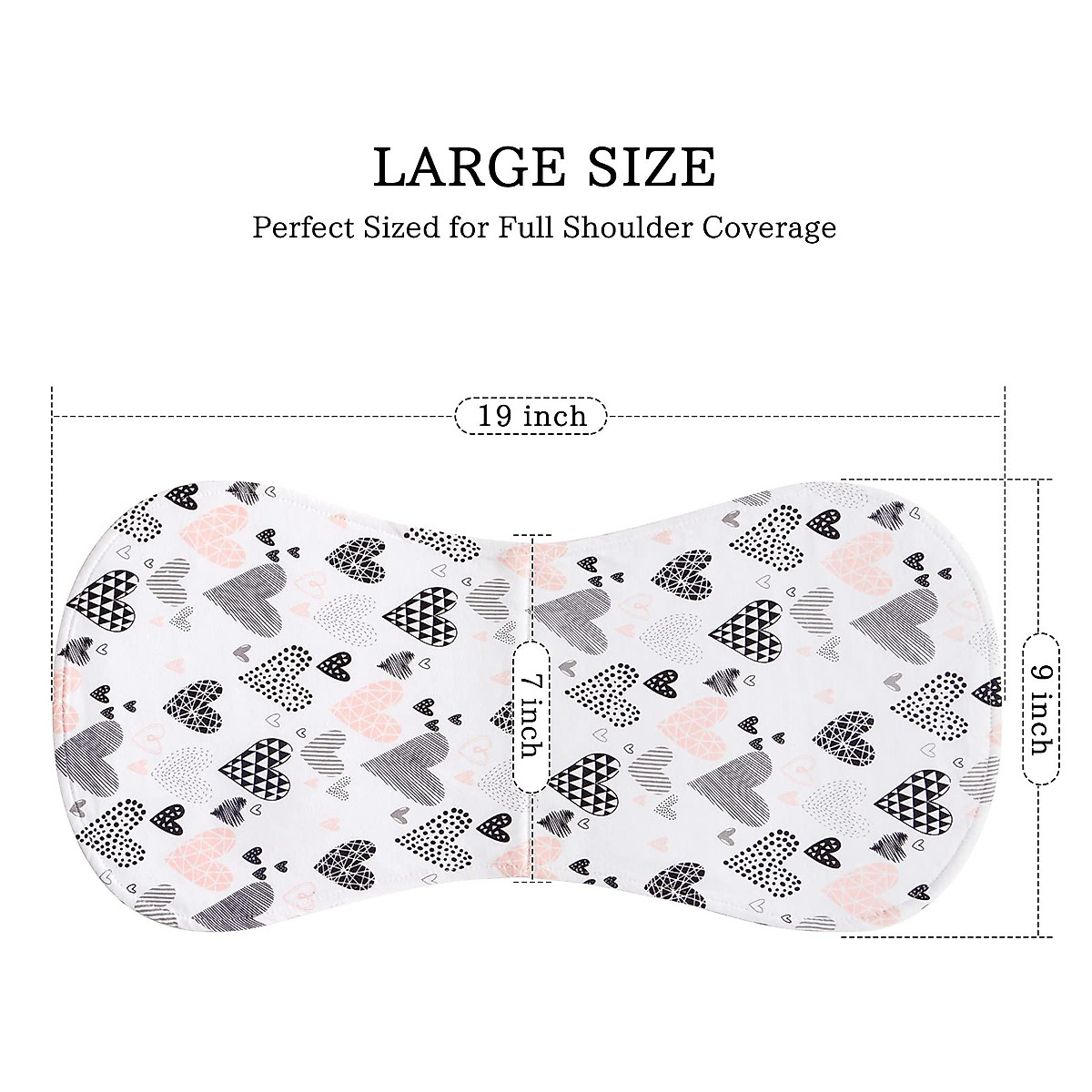 Little Tots Burp Cloths 100% Cotton Baby Burp Set, Absorbent & Soft Burping Cloth Newborn Towel for Newborns & Babies Boys & Girls Unisex 5 Pack (Full of Love)