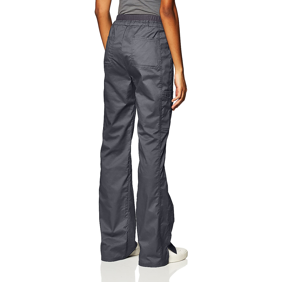 Cherokee Women's Plus Size Workwear Core Stretch Low Rise Cargo Scrubs Pant, Pewter, XX-Large