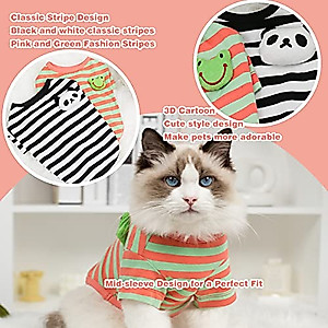 MESHEEN 2 Pack Dog Shirt for Small Dogs Made of Soft Skin Friendly Pure Cotton Breathable Stretch Fabric Keep Your Pet Cozy, Puppy Clothes Use Classic Striped Style Design