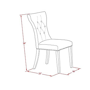 East West Furniture GAP6T50 Parson Chair, Standard Height