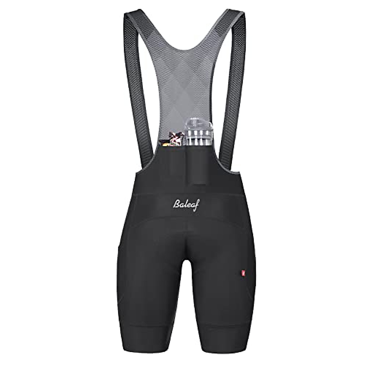 BALEAF Men's Cycling Bib Shorts 4D Padded, Road Bike Cycling Bibs Biking Bicycle Shorts Gel Pockets UPF50+ Black L