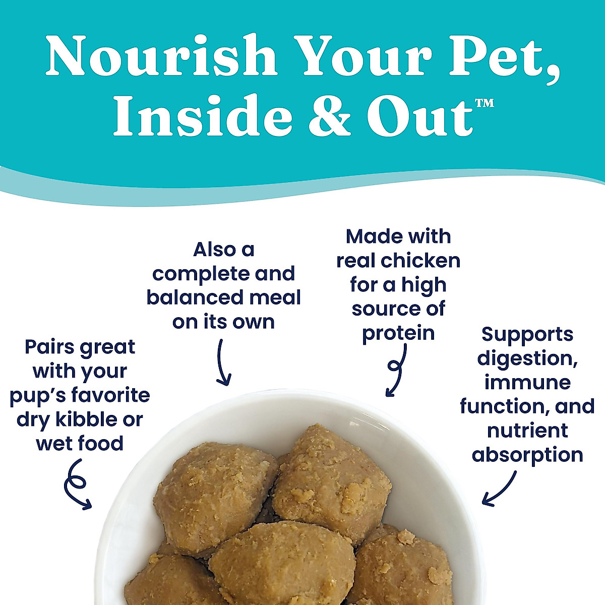Solid Gold Food Toppers for Picky Dogs - Real Chicken Meatball Topper - 3 Pack Healthy Dog Treats - High Protein Soft Dog Treats to Serve w/Dry Dog Food or Wet Dog Food or as Dog Snacks