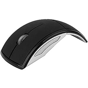 2.4Ghz Wireless Folding Mouse Foldable Optical Arc Mouse Universal Portable Travel Mice Bluetooth USB Receiver for PC Mac Laptop MacBook (Pack of 1)