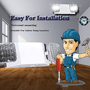 LED Emergency Lights with Battery Backup, Two Head Adjustable LED Commercial Emergency Light, UL 924 Certified, AC 120/277V, Hardwired Emergency Exit Light Fixtures for Business (1 Pack)