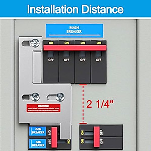 ACANORA Generator Interlock Kit for GE General Electeric Vertical Main 150 or 200 Amp Panels, 2 1/4 Inches Spacing, Silver