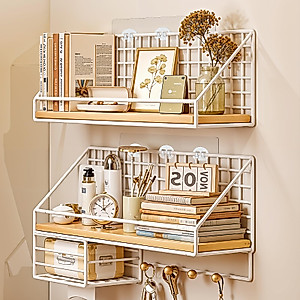 Dimeho 4 Pcs Shower Caddy Adhesive Replacement, Corner Shower Caddy Adhesive Sticker Replacement Hook No Drilling Transparent Strong Adhesive Shower Hooks Soap Holder Bathroom Storage Shelves