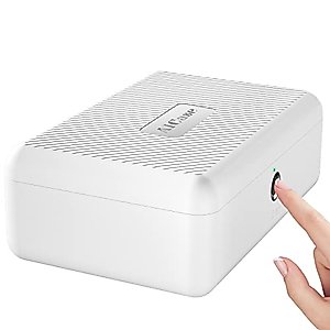 Biometric Fingerprint Storage Box,AICase Portable Cash Jewelry Security Case Lock Box Safe,Combination Lock for Car, Home,Office Travel White