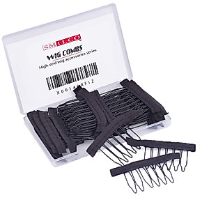 Smilco 32 Pcs Wig Clips, Metal Snap Wig Combs for Making Wigs