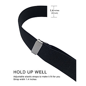 Suspenders for Men with Swivel Hooks and Adjustable Braces, Suitable for Heavy Duty, Big and Tall, Black (Black)