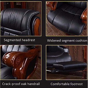 WYKDL High-Back Leather Executive Swivel Adjustable Swivel Office Desk Chair with Armrests Lumbar Support Desk Ergonomic Chair Chair Home Office Chair Reclining Swivel Chair Boss Chair
