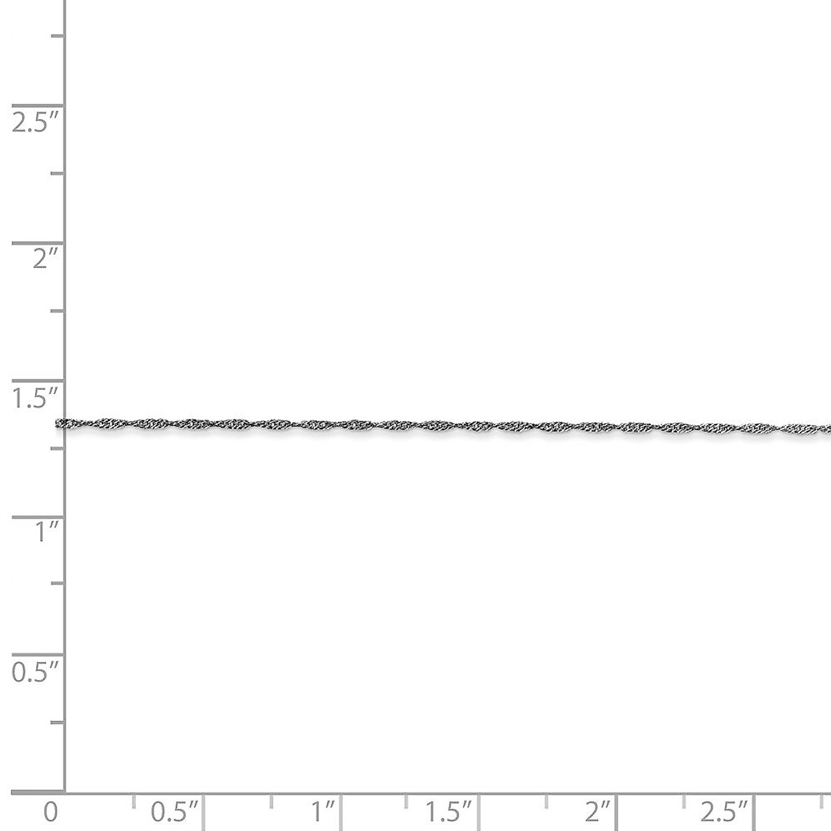 Solid 14k White Gold 1mm Singapore Chain Necklace 30"