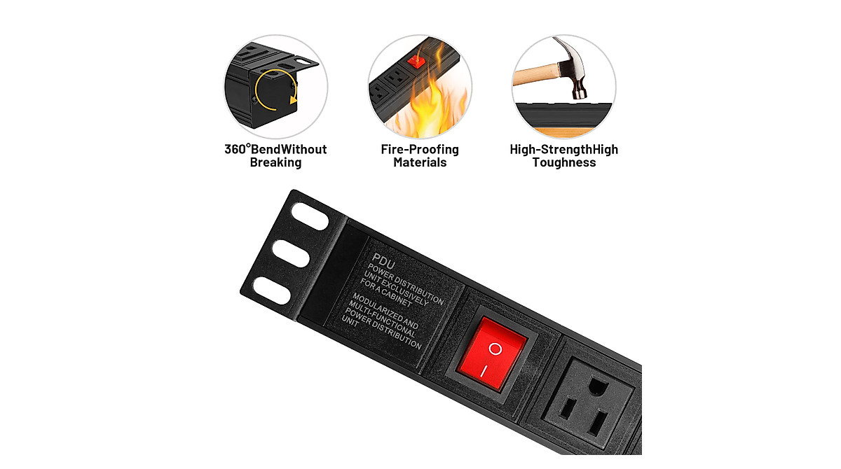 BTU Power Strip Surge Protector for Server Racks | Heavy Duty 8 Outlets