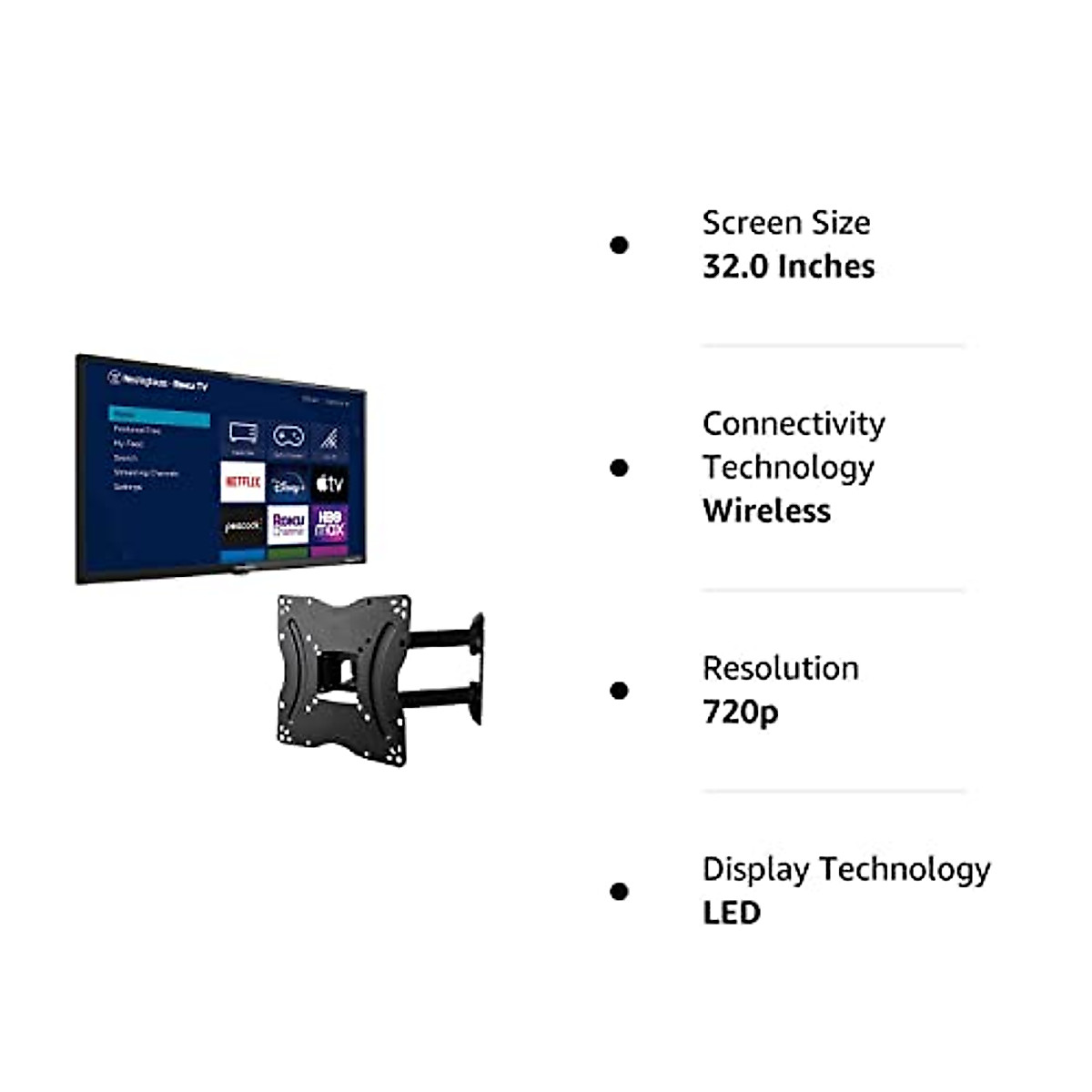 Westinghouse 32-Inch 720p LED HD Smart TV 60Hz Refresh Rate Compatible with Alexa & Google Assistant + Free Wall Mount (No Stands) WR32HX2210 (Renewed)