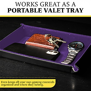 Harbor Loot Brand Black Dice Tray - Perfectly Sized at 8.5 x 11.25 Inches Unsnapped and 6.5 x 9.5 Snapped - Designed by Gamers - Packs Flat, Protects Your Table, and Keeps Dice Where They Belong