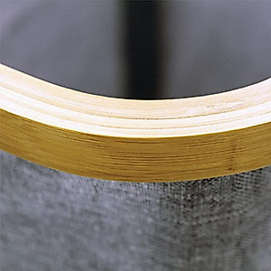 BROOKSTONE, Large Laundry Hamper with Handles, Stylish Bamboo Trim, Dirty Clothes Hamper Basket, Perfectly Sized at 17.25” X 16.25” X 13.25, Use as Storage Organizer, Save Space in Bedroom / Bathroom