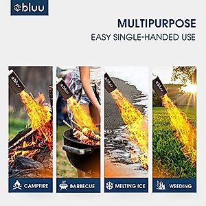 Bluu Propane Torch Weed Burner, CSA CERTIFIED High Output 500,000BTU with 10FT Hose, Flamethrower with Turbo Trigger & Electric Pulse Trigger Ignition, Blow Torch for Burning Weeds, Ice Snow