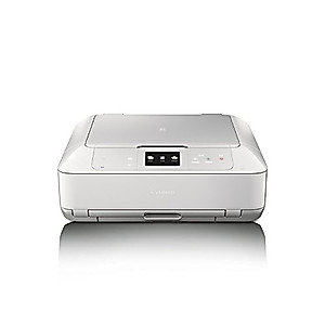 Canon MG7520 Wireless Color Cloud Printer with Scanner and Copier: Mobile, Smart Phone, Tablet Printer, and AirPrint(TM) Compatible,White, Works for Alexa