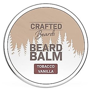 Crafted Beards - Beard Balm - Beard Wax - Mustache Wax - Light Hold - For a Softer, Smoother, Moisturized Beard - Made with All-Natural and Organic Ingredients - Leave in Conditioner (Tobacco Vanilla)