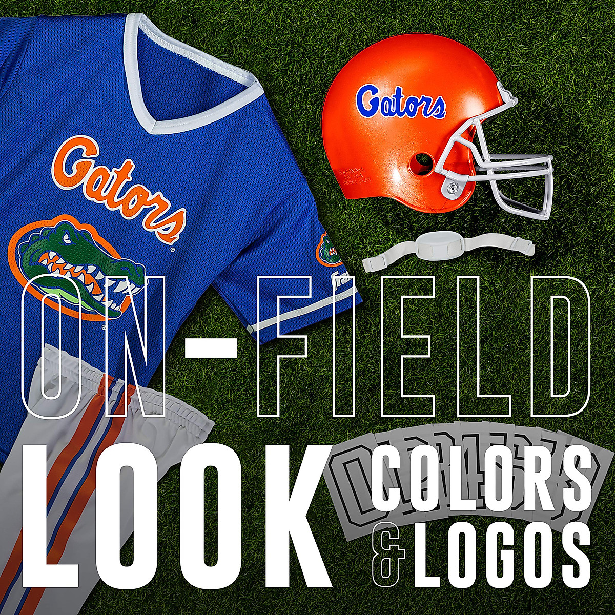Franklin Sports NCAA Florida Gators Kids College Football Uniform Set - Youth Uniform Set - Includes Jersey, Helmet, Pants - Youth Medium