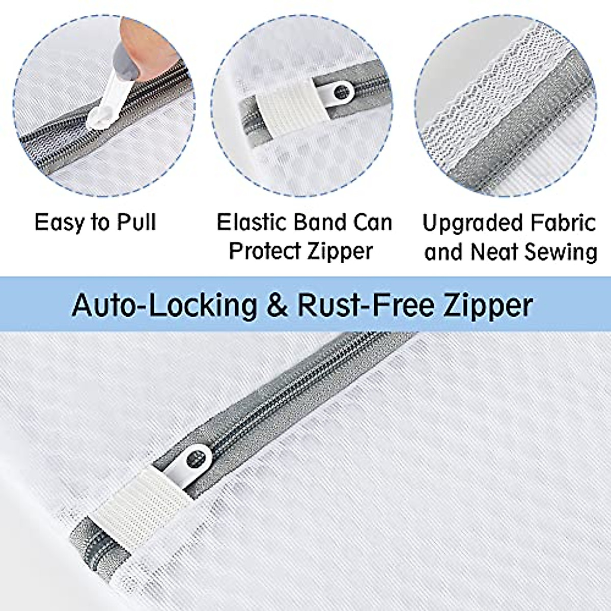 Vivifying Mesh Laundry Bags, 2 Pack 23.6" x 19.7" Large Honeycomb Mesh Wash Bags for Washing Machine, Delicates Clothes, Sweater, Coats, Stuffed Toys, Blanket (White)