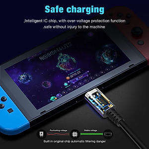 Switch Charger for Nintendo Switch/Switch OLED/Switch Lite, 2.5Hours Fast Charging with 5ft Charging Cord, 15V 2.6A Switch Dock, Nintendo Switch AC Adapter Support Tv Mode(This is Not an OEM Charger)